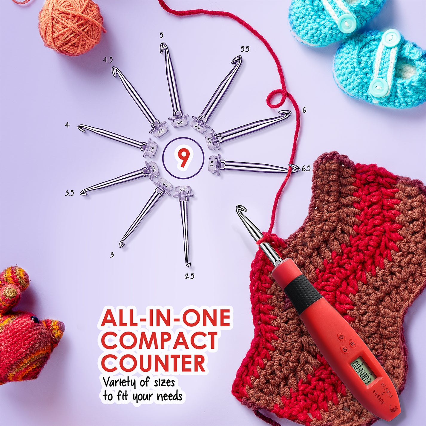 Digital Counting Crochet Hook Set – Hearth And Harbor